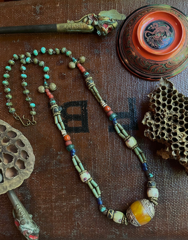 Long Copal with Trade Beads – Heather Haase